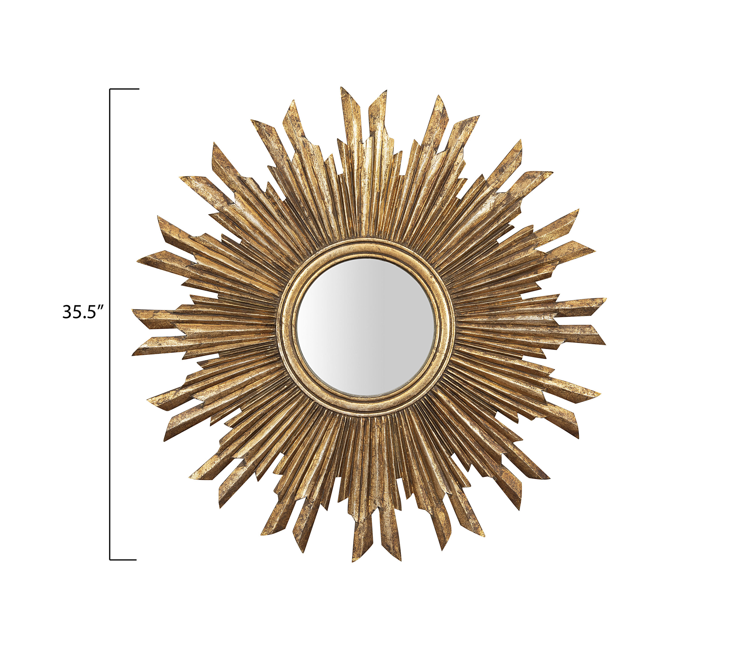 Round Sunburst Wall Mirror, Gold - Contemporary - Wall Mirrors - by ...