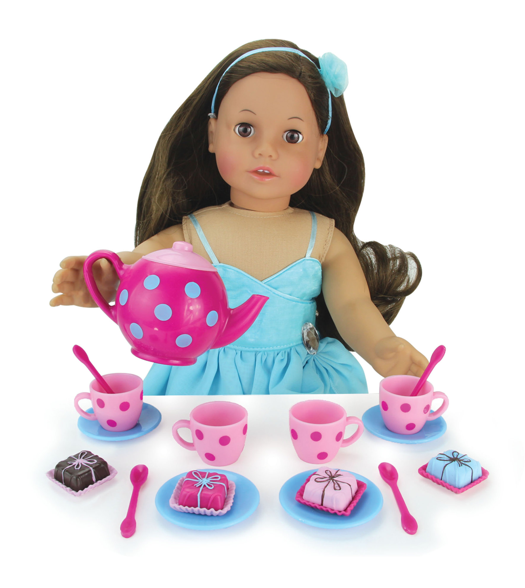 17 Pcs Petit Tea Set for 18" Dolls, Pink - Kids Toys And Games - by ...