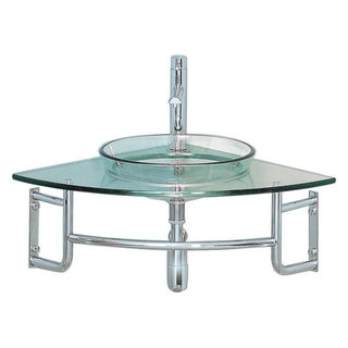 Fresca Ordinato 24" Corner Mount Modern Glass Bathroom Vanity - FVN1040 ...