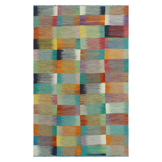 Modern Flatweave Hormizd Brown/Ivory Rug, 6'4x9'10, 6'4x9'10 ...