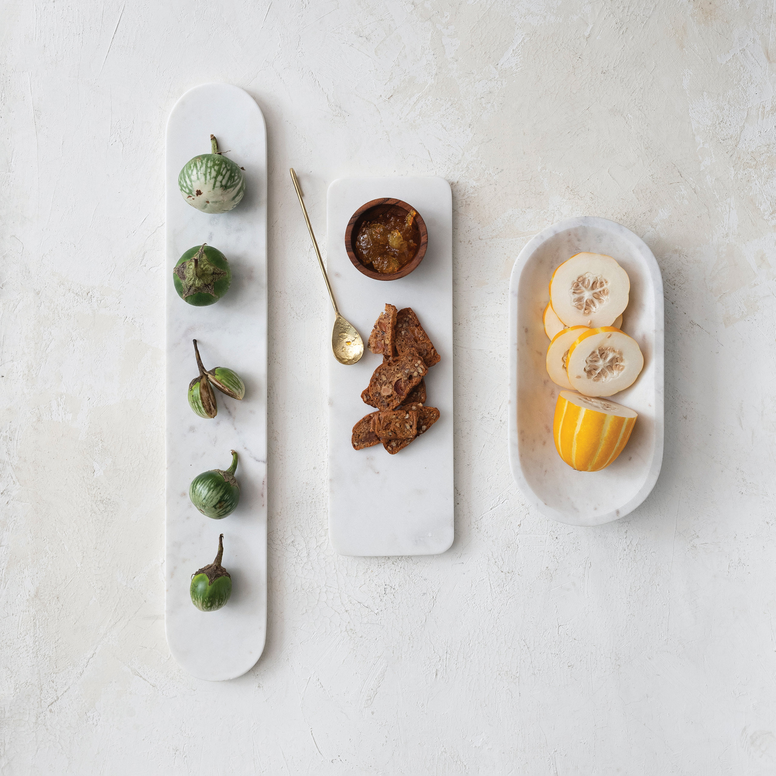 Modern Marble Serving Board, White - Contemporary - Cheese Boards And ...