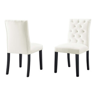 Side Dining Chair, Set of 2, Black, Velvet, Modern, Cafe Bistro ...