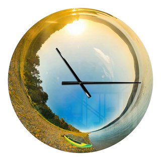 Kayak in River Little Planet Oversized Modern Metal Clock, 23x23 ...