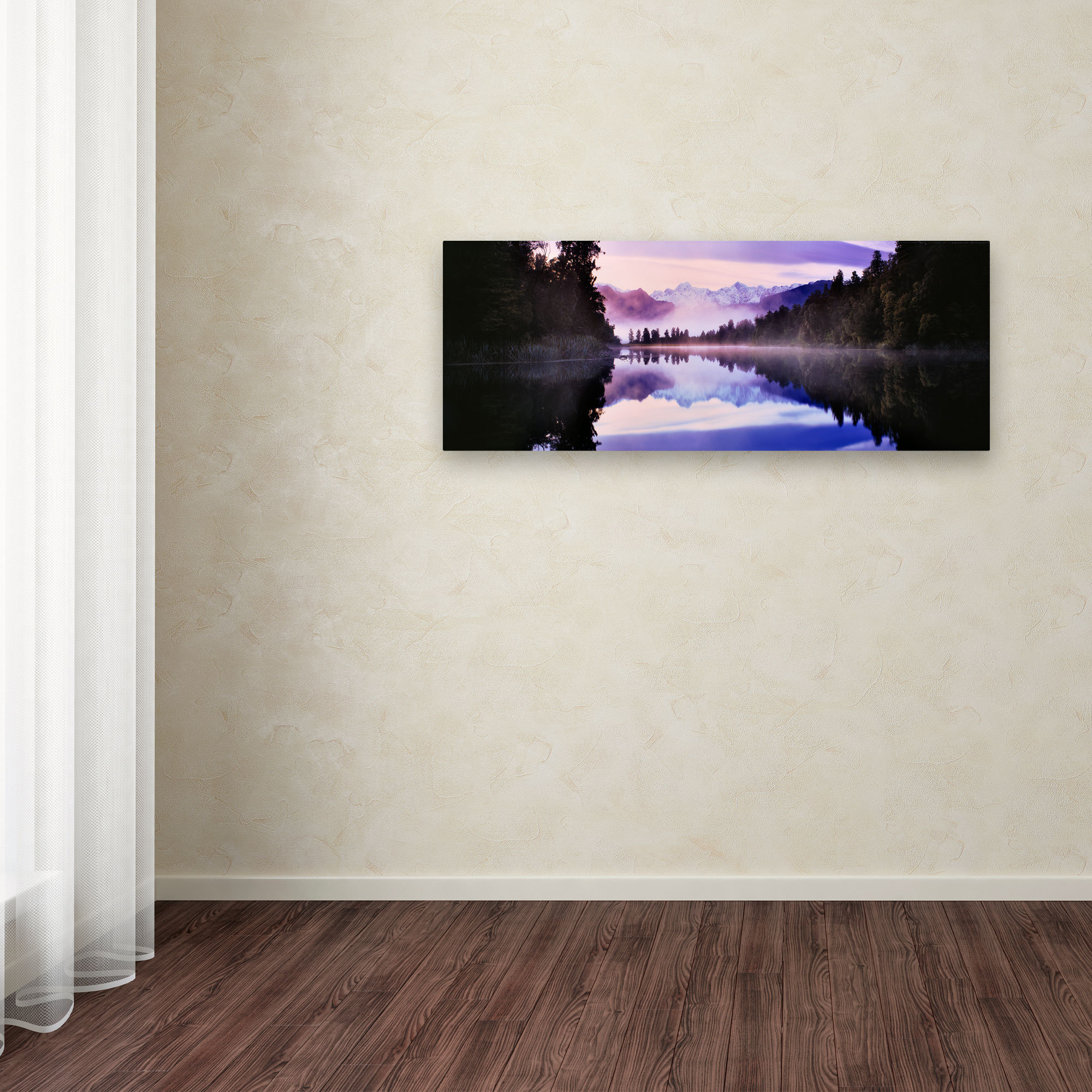 'Lake Matheson-NZ' Canvas Art by David Evans, 8" x 24" - Traditional ...