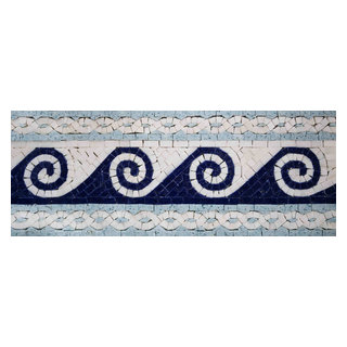 Ocean Waves - Mosaic Border, 15" x 8" - Contemporary - Accent Trim And ...