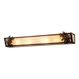 36 Wide Oak Leaf & Acorn Vanity Light - Rustic - Bathroom Vanity ...
