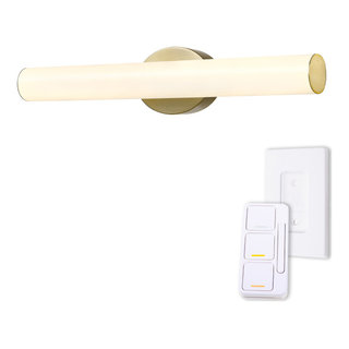 24" Brass Dimmable Color Adjustable LED Vanity Light, Wall Mount Dimmer ...