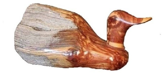 Fence Post Real Wood Duck Sculpture, Large - Farmhouse - Decorative ...