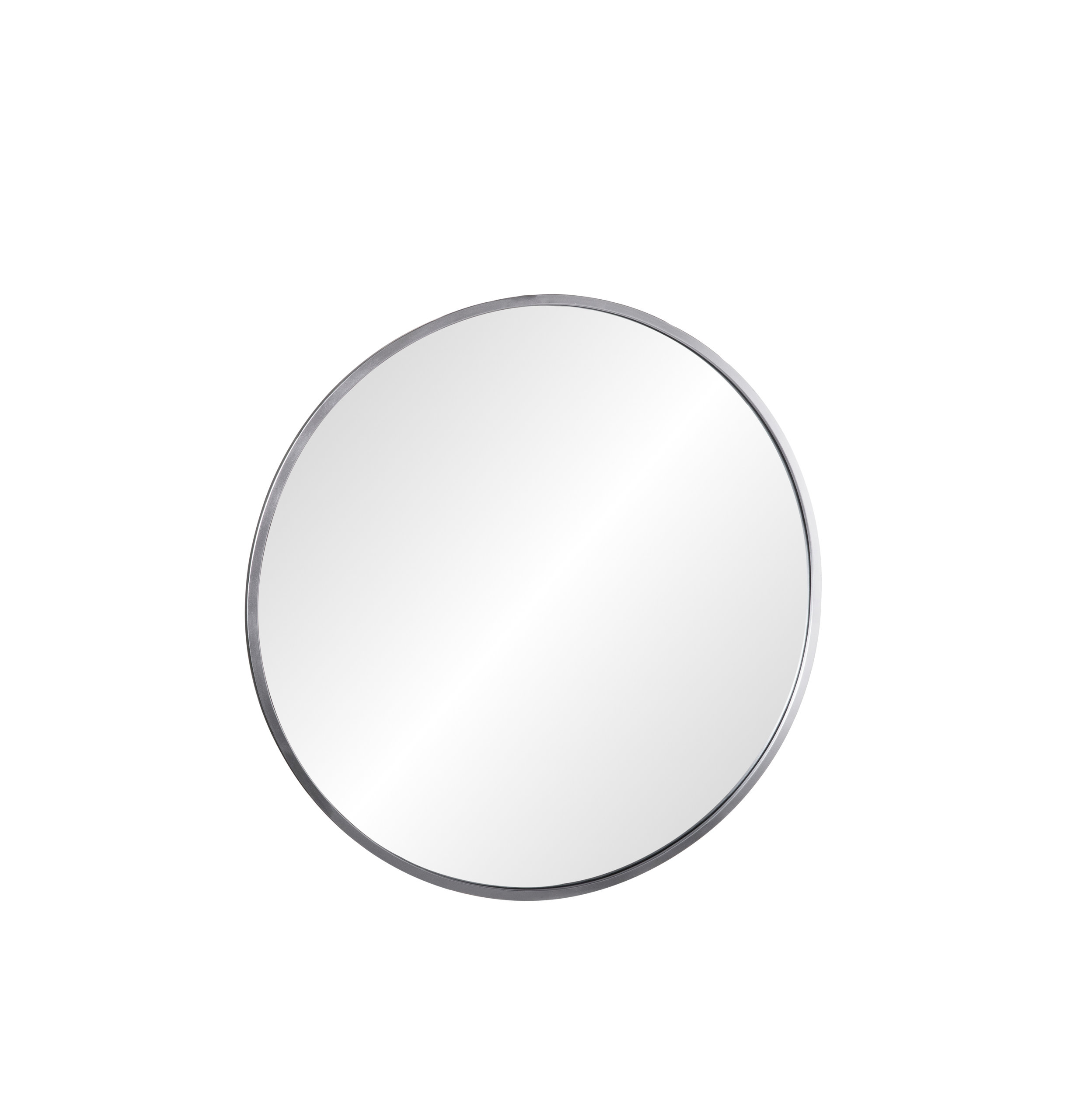 Round Metal Mirror Metallic Silver Finish, Small - Contemporary - Wall ...