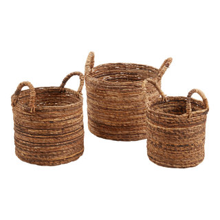 Rustic Abaca Woven Basket, Set of 3, Natural - Tropical - Baskets - by ...
