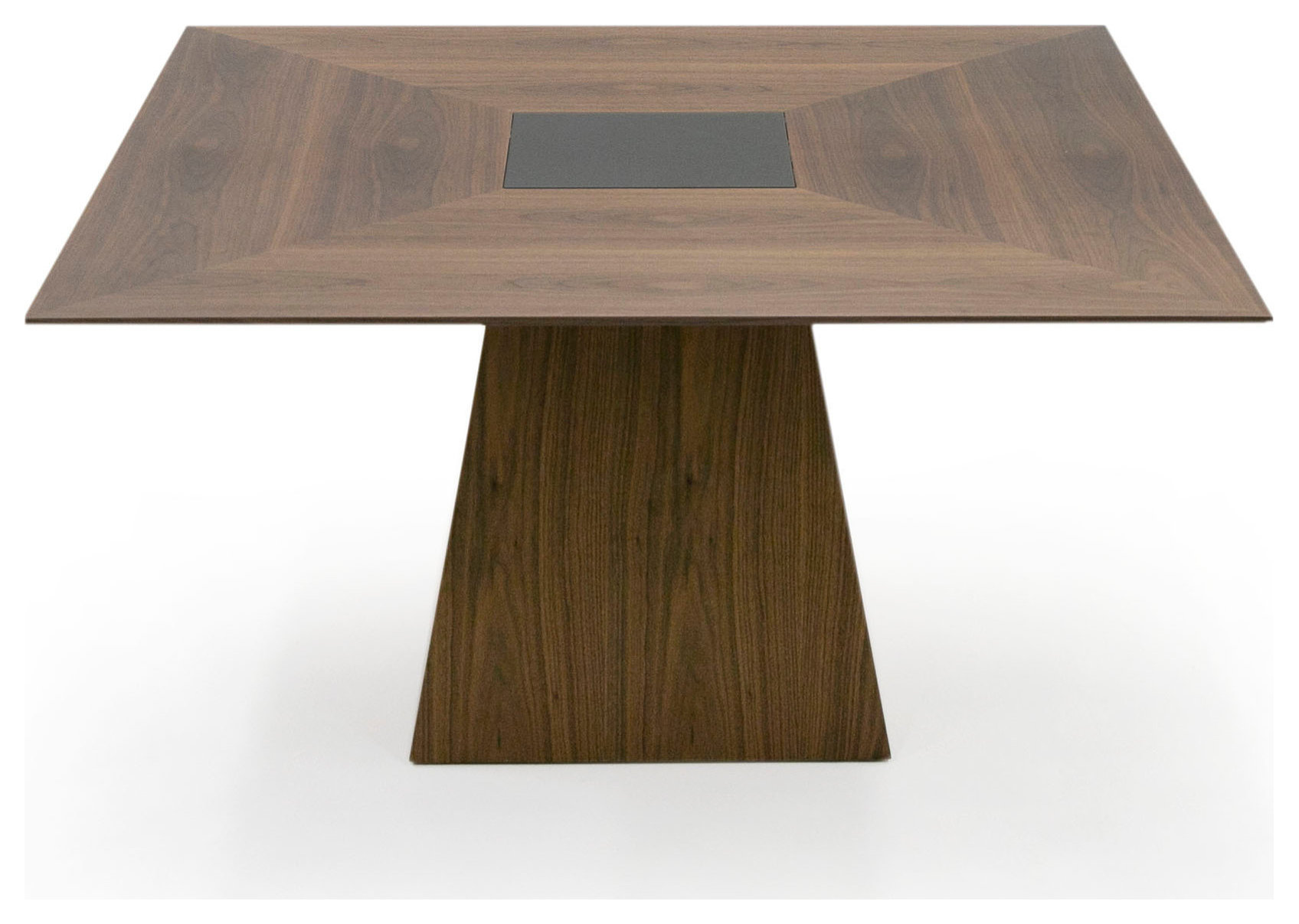 Modrest Cora- Modern Walnut and Black Tempered Glass Dining Table ...