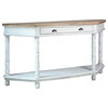 Sunset Trading Cottage Display Table White/Brown Solid Wood Fully ...