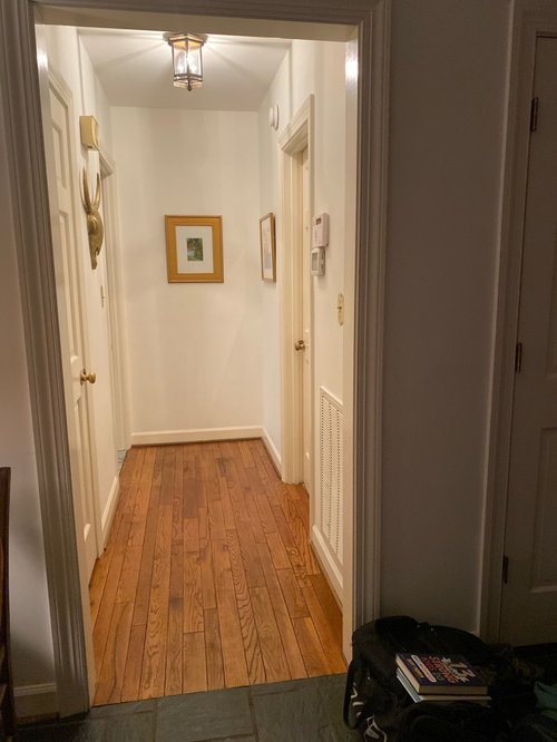 how to warm up this boring hallway?