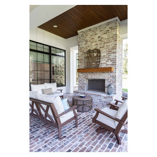 Reclaimed Brick with Board and Batten Modern Farmhouse on Acreage ...