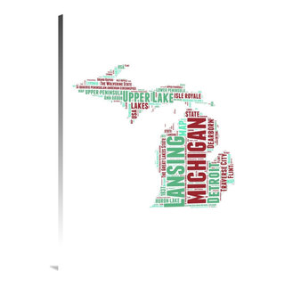 "Michigan Word Cloud Map" Fine Art Print, 36" x 48" - Modern - Prints ...