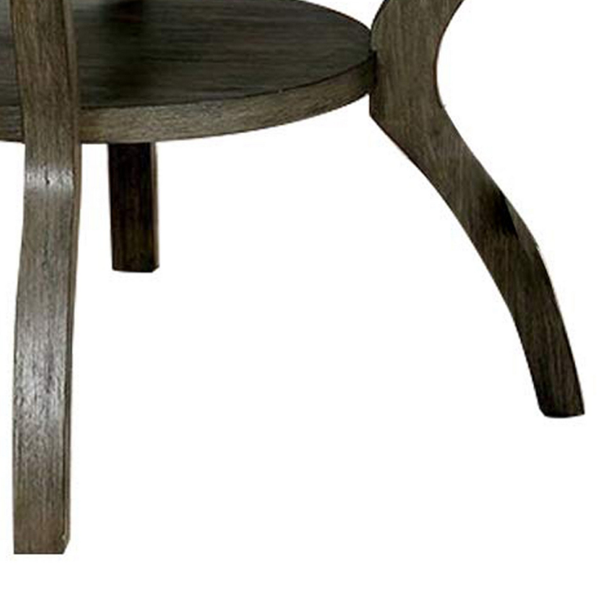 Benzara BM230087 48" Wooden Round Dining Table With Angled Legs, Brown ...