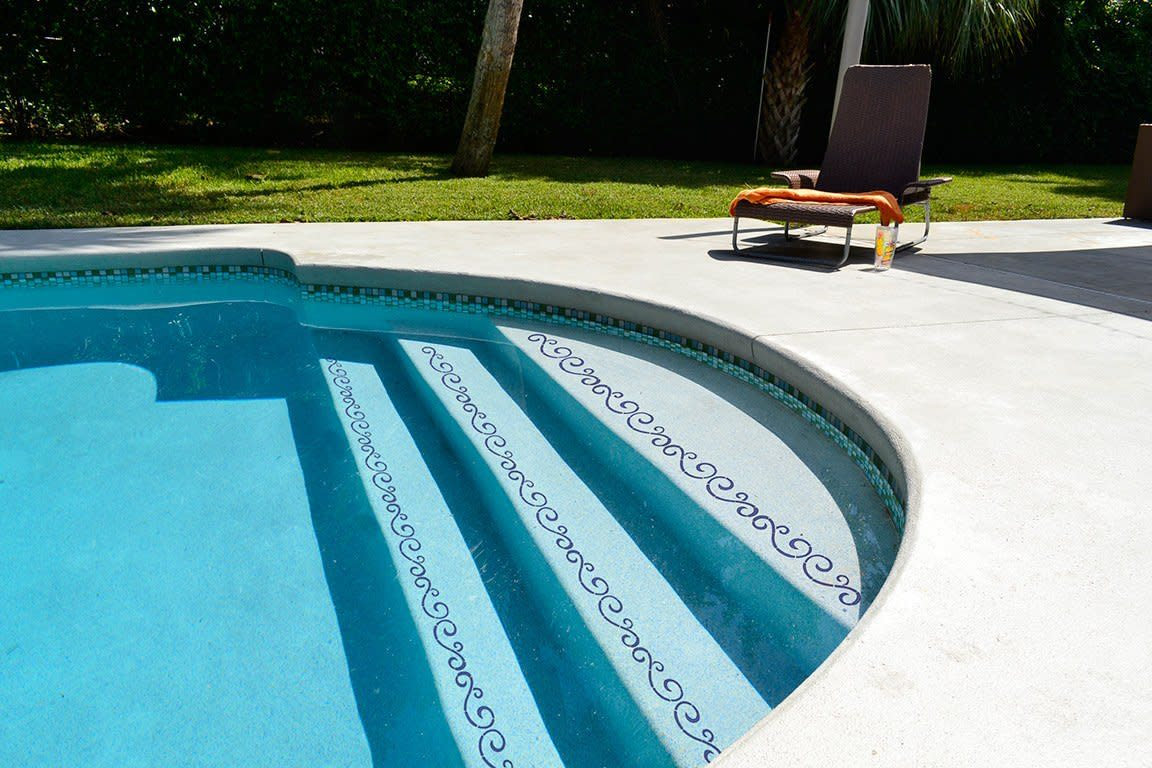 Swirl Step Markers Ceramic Swimming Pool Mosaic, 3"x24" - Contemporary ...