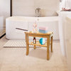 Bamboo Shower Bathroom Bench With Shelf 18" - Modern - Shower Benches ...