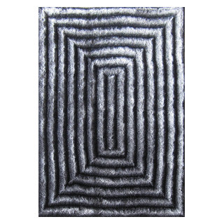 5'x7' 3D Gray Push Living Room Shaggy Hand-Tufted Area Rug ...