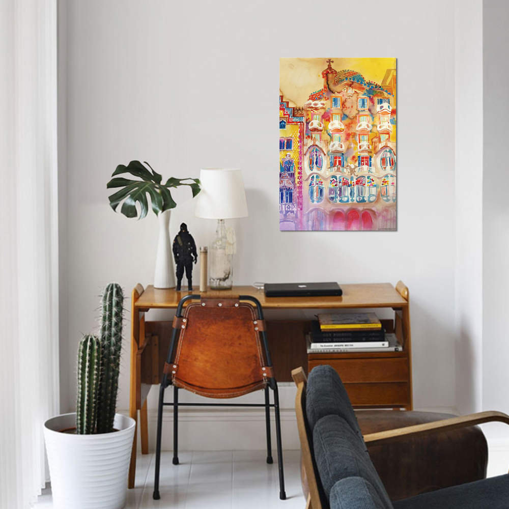 "Casa Batllo" by Maja Wronska Canvas Print, 18"x12"x1.5" - Contemporary - Prints And Posters ...