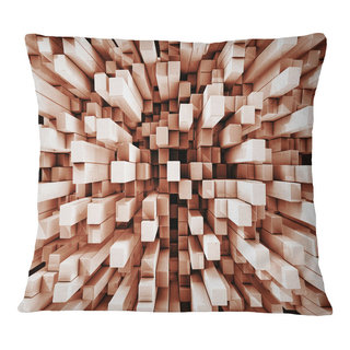Reflective Checkered Cube Contemporary Throw Pillow, 16"x16 ...