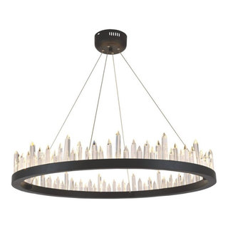 Urban Classic Malta 40-Light Metal Royal Cut Chandelier in Satin Dark ...