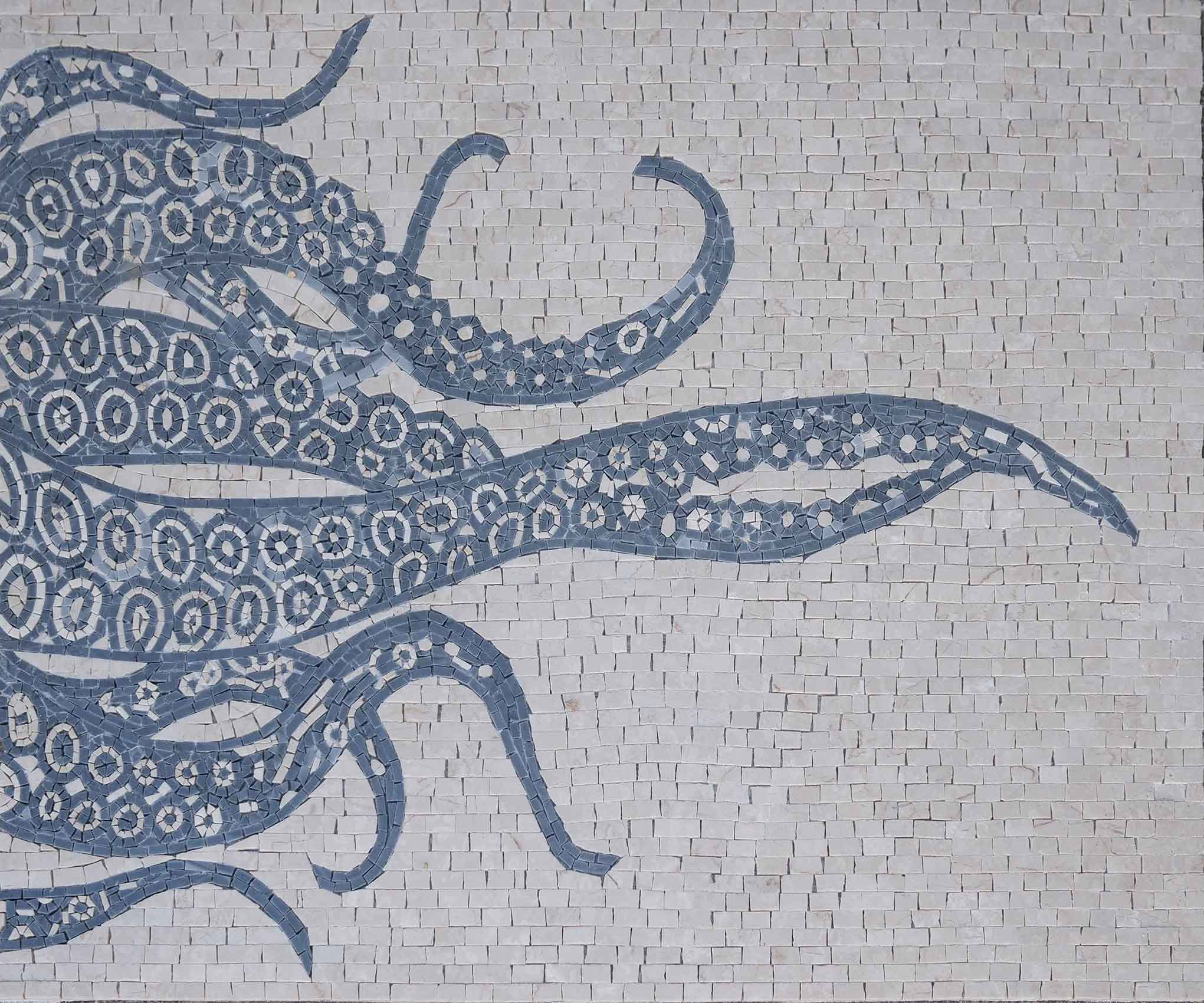 Marble Mosaic Art - Octopus Mosaic, 55" x 47" - Beach Style - Tile ...