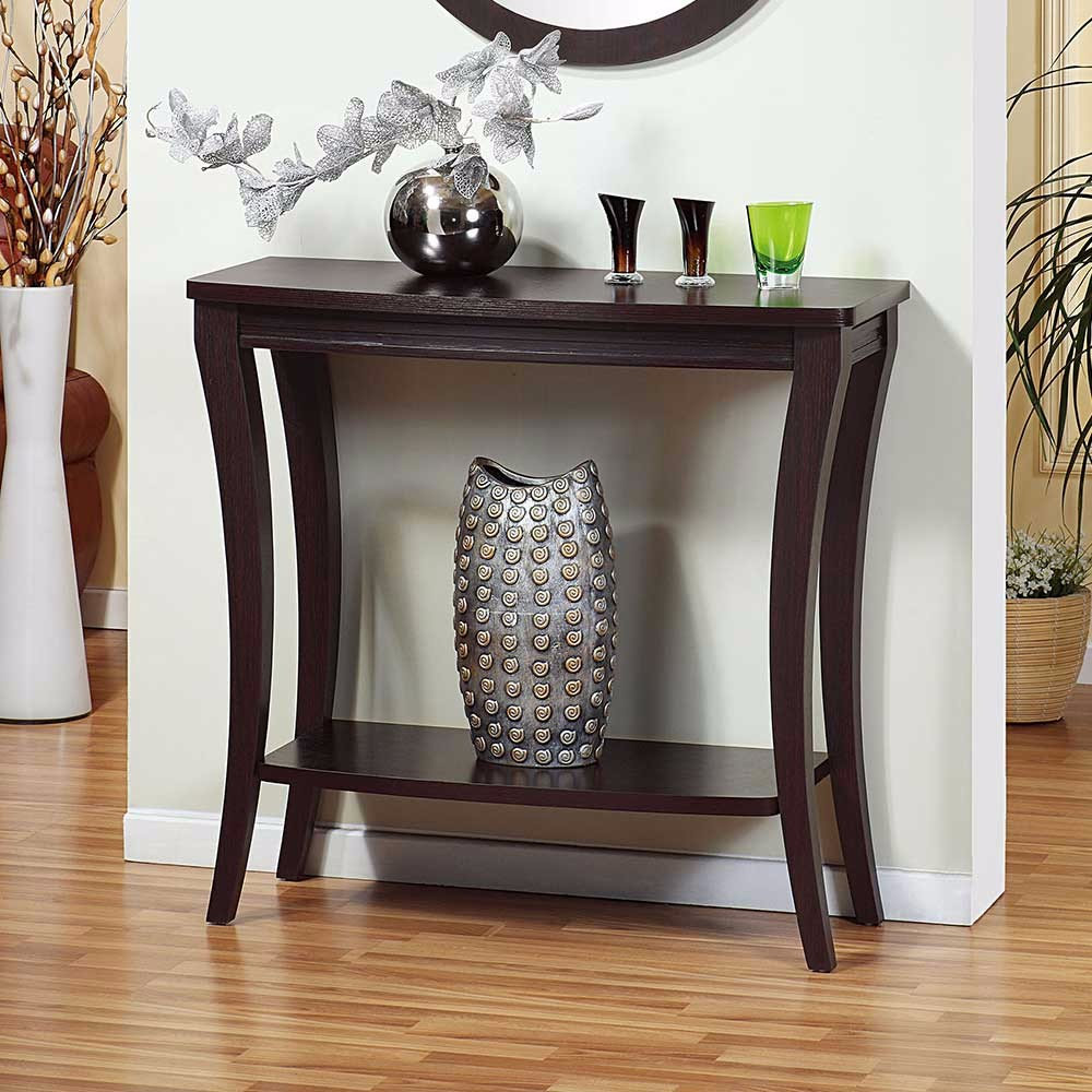 Benzara BM148764 Modish Console Table With 1 Shelf, Dark Brown ...
