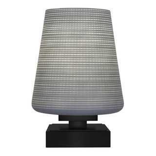 Luna 1-Light Table Lamp, Matte Black/Gray Matrix - Transitional - Table ...