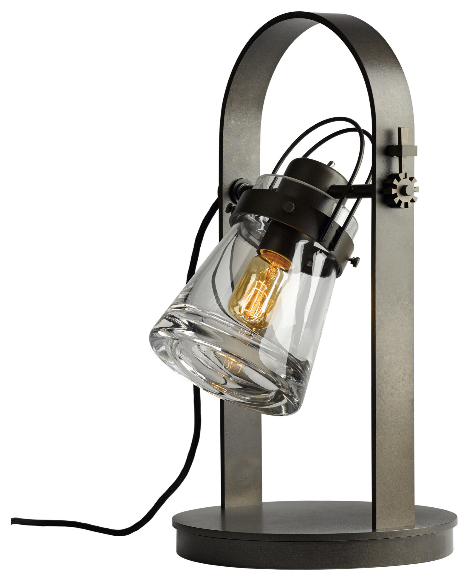 Erlenmeyer Table Lamp, Dark Smoke Finish, Clear Glass - Industrial ...