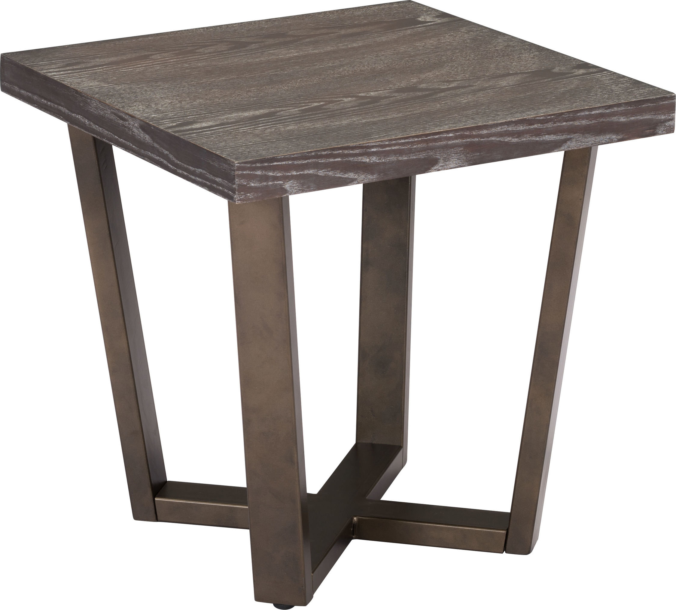 Zuo Modern Brooklyn Side Table Gray Oak & A.brass - Industrial - Side ...