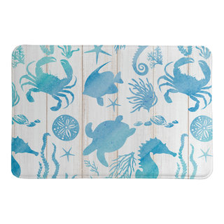 Laural Home Coastal Critters Memory Foam Rug, 21" X 34" - Beach Style ...