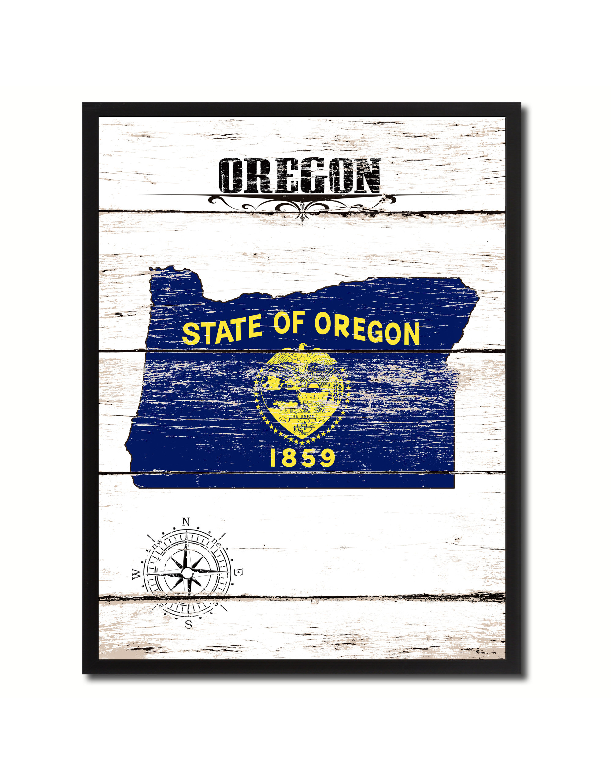 Oregon State Flag Canvas, 28"x37", 22"x29" - Contemporary - Prints And ...