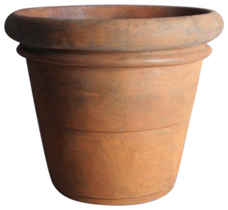 16" Rolled Rim Planters - Traditional - Outdoor Pots And Planters - by ...
