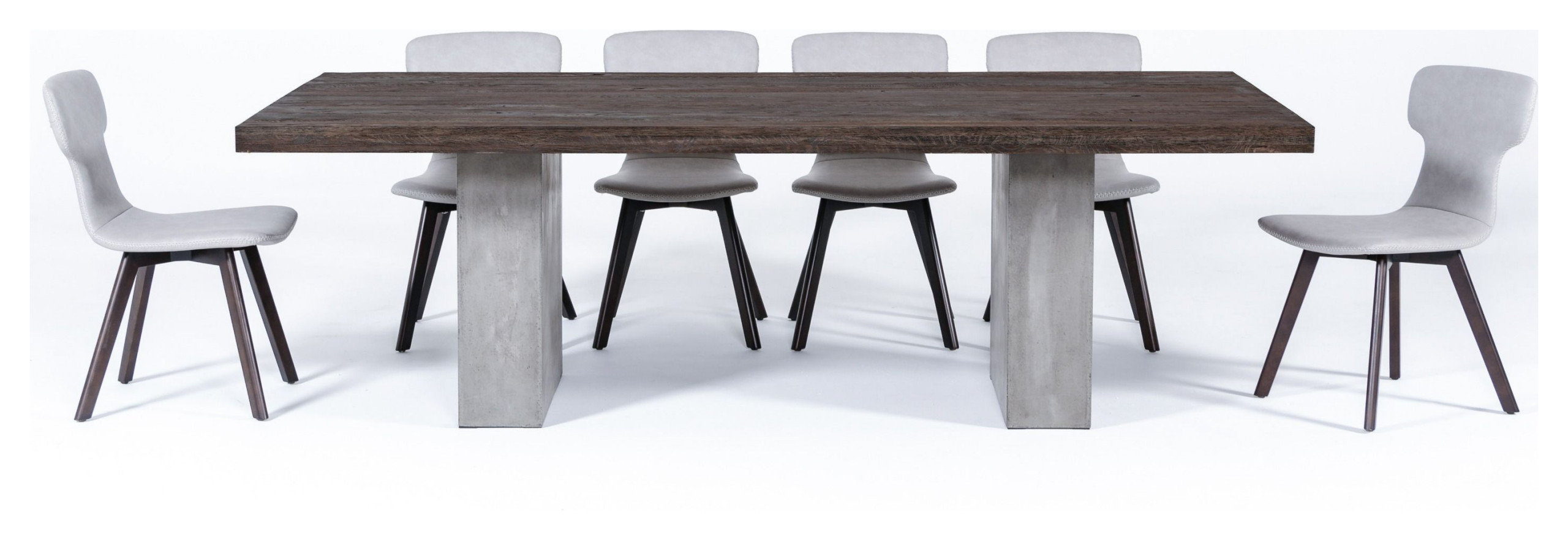 Modrest Renzo Modern Oak and Concrete Dining Table 94" - Industrial ...