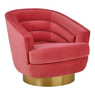 Canyon Hot Pink Velvet Swivel Chair - Pink - Contemporary - Armchairs ...