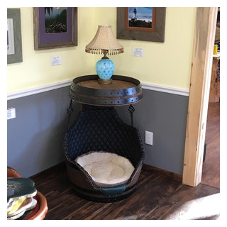 High Back Oak Barrel Pet Bed - Rustic - Seattle - by NatureMade Wood ...