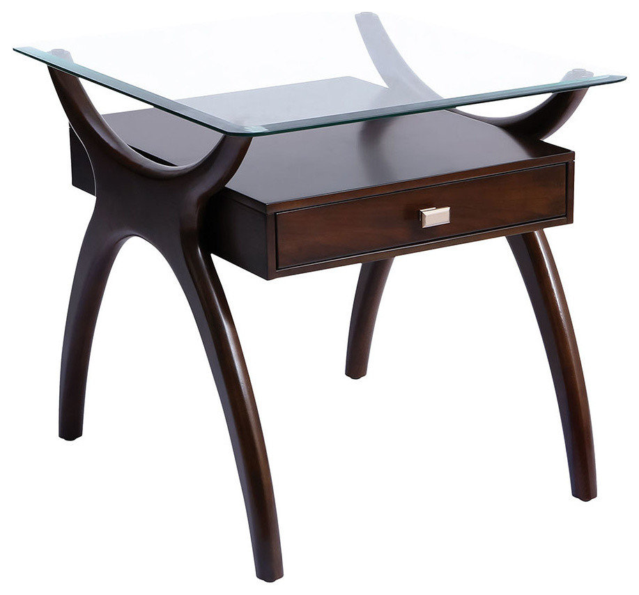 Hildegard Dark Cherry Stain Side Table - Transitional - Side Tables And ...