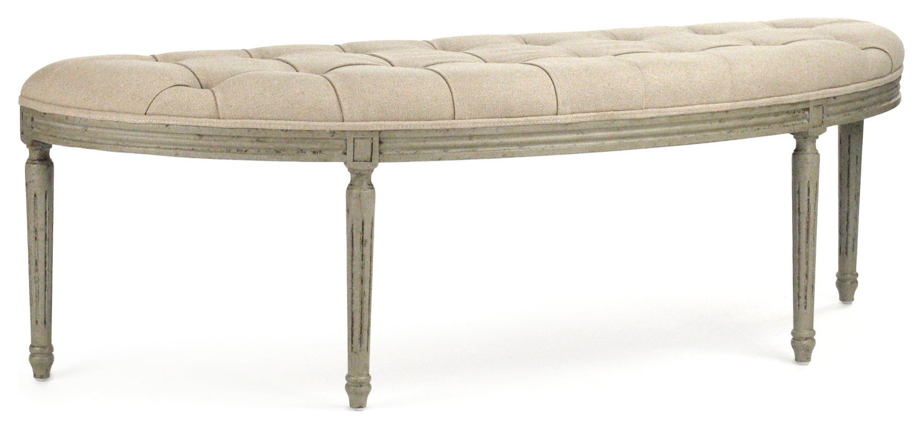Louis Curve Bench - French Country - Upholstered Benches - by Hudson ...