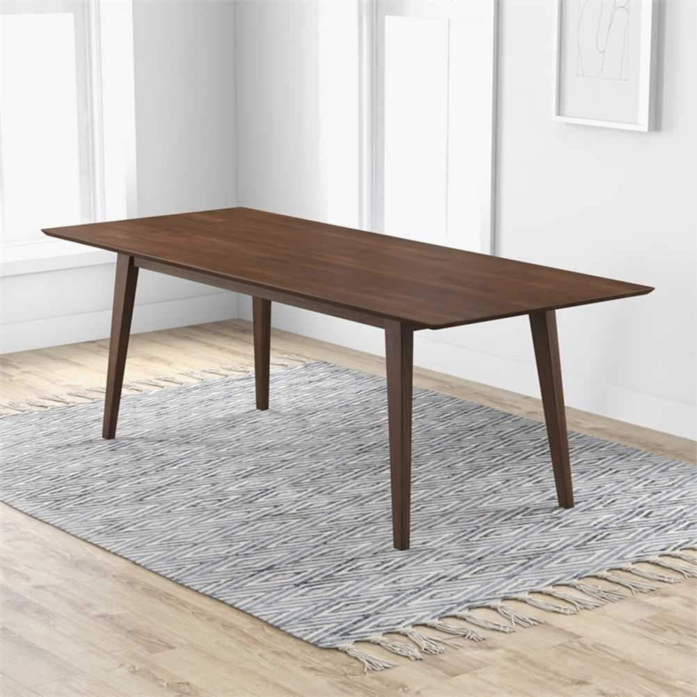 Verona Modern Furniture Style Solid Wood Walnut 86" Rectangular Dining ...