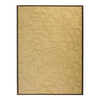 Safavieh Courtyard cy2726-3901 Sand, Black Area Rug, 6'7" x 6'7" Round ...