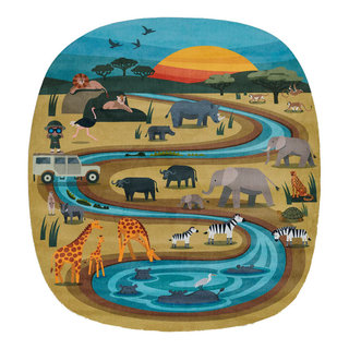 Momeni Playground PLY-5 Multi, 6'x6'8" - Contemporary - Kids Rugs - by ...