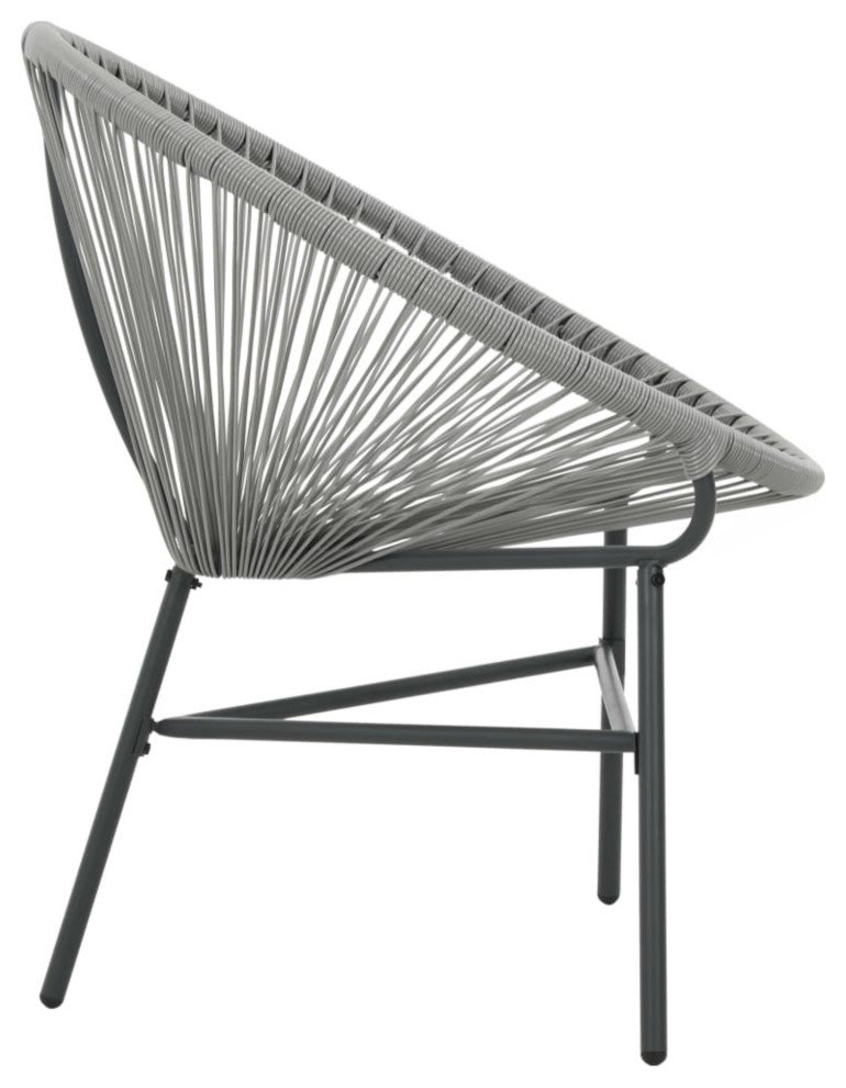 Vidaxl Patio Moon Chair Poly Rattan Gray - Tropical - Outdoor Lounge ...