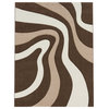 Modern Area Rug With Wave Pattern, 6'7"x9'6" - Contemporary - Area Rugs ...