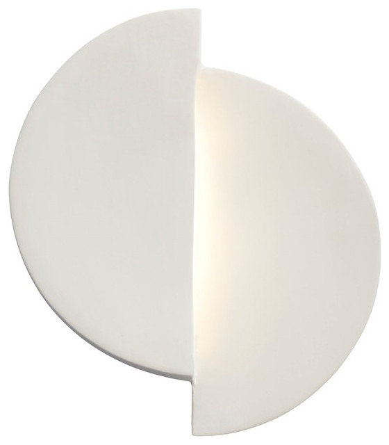 Justice Design Ambiance 1-Light Ambiance Offset Circle Sconce, Bisque ...