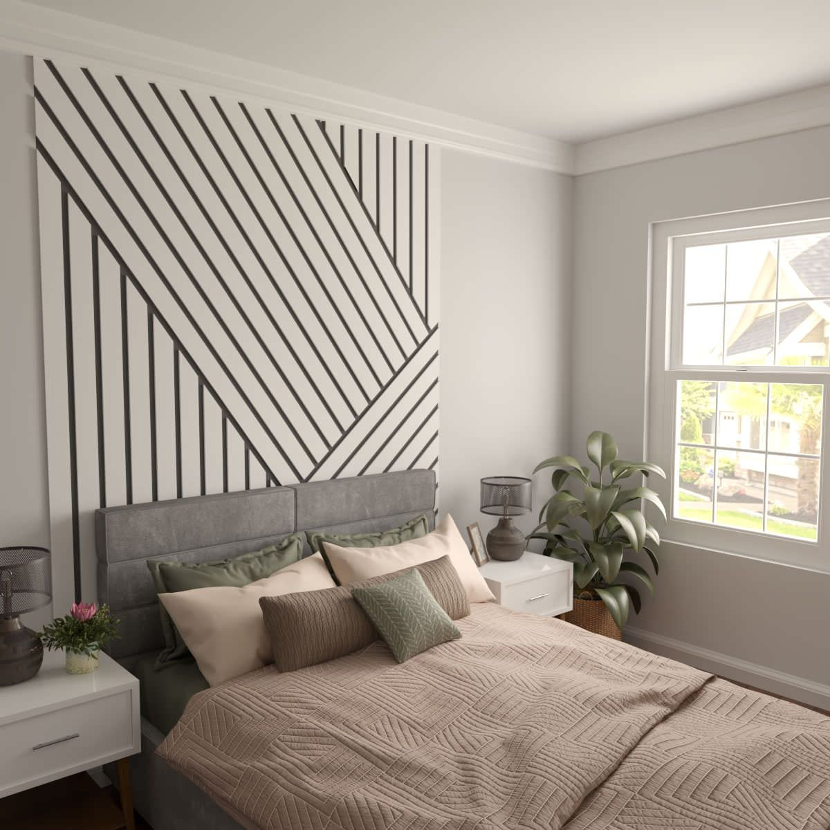 Adjustable PVC Slat Wall Panel Kit w/ 4"W Slats, Unfinished (contains ...