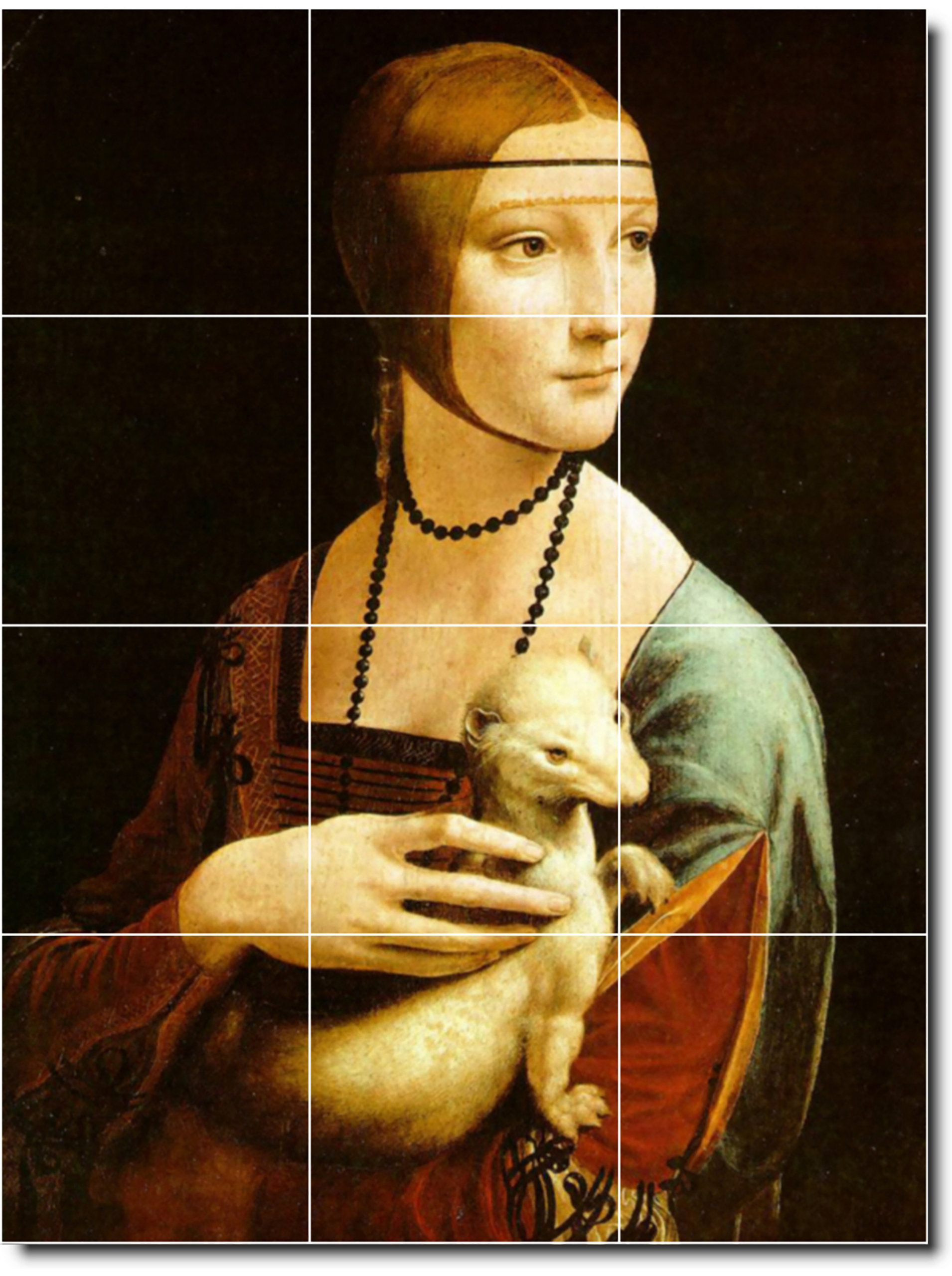 Leonardo Da Vinci Women Painting Ceramic Tile Mural #218, 12.75" Wide x ...
