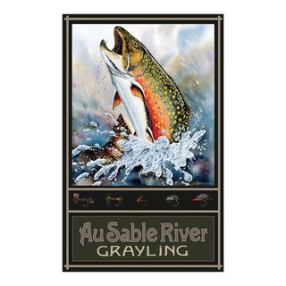 Dave Bartholet Au Sable River Grayling Art Print, 24"x36 ...