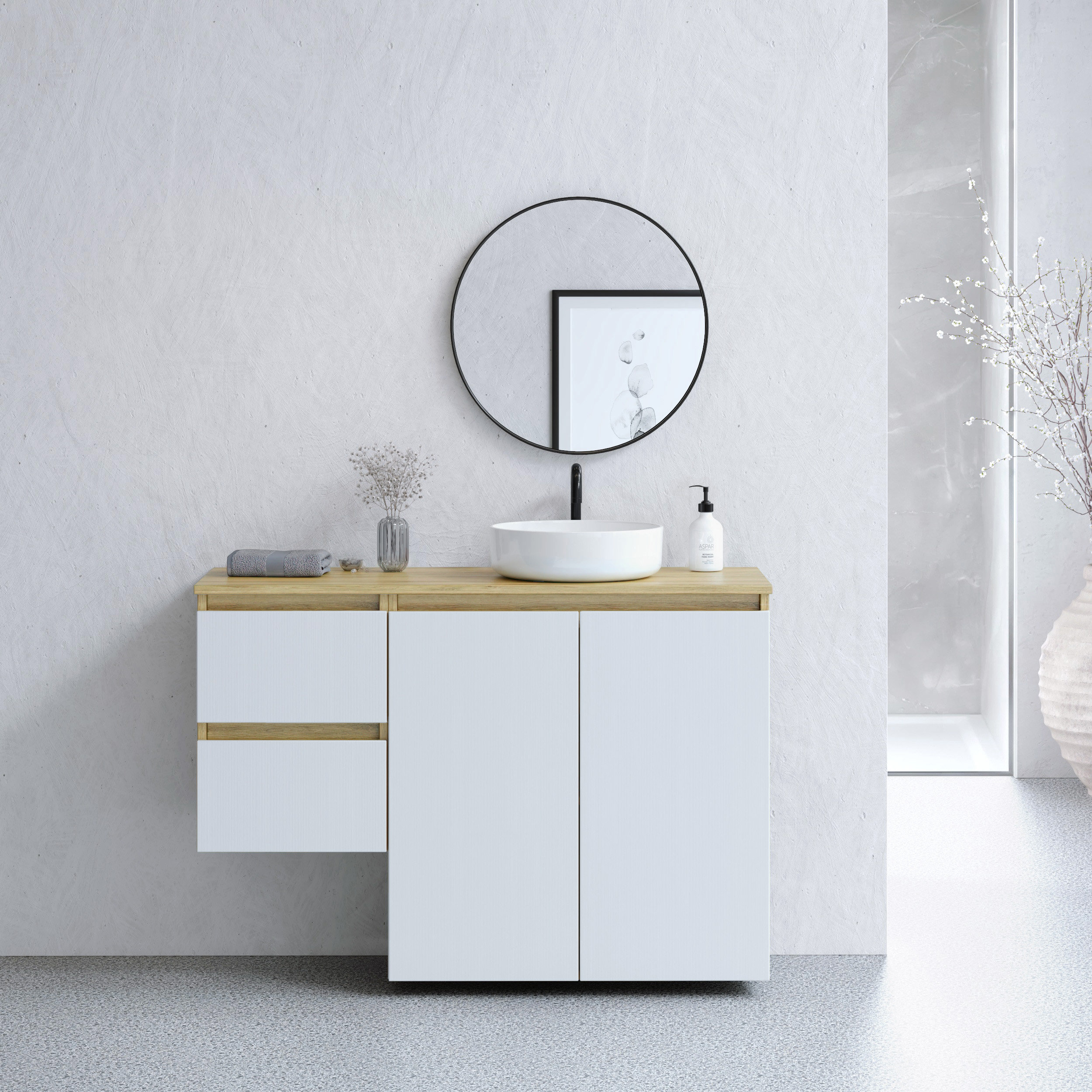 Indiana Vanity Cabinet, 48" Ginger and White - Contemporary - Bathroom ...
