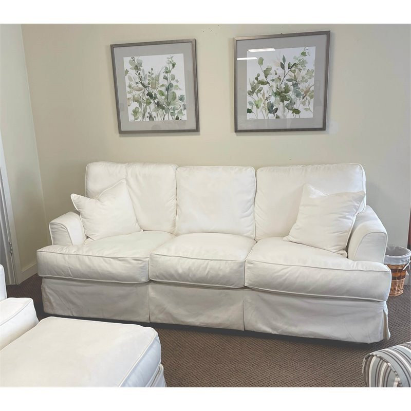 Sunset Trading Ariana Contemporary Fabric Slipcovered Sofa in White - Traditional - Sofas - by ...